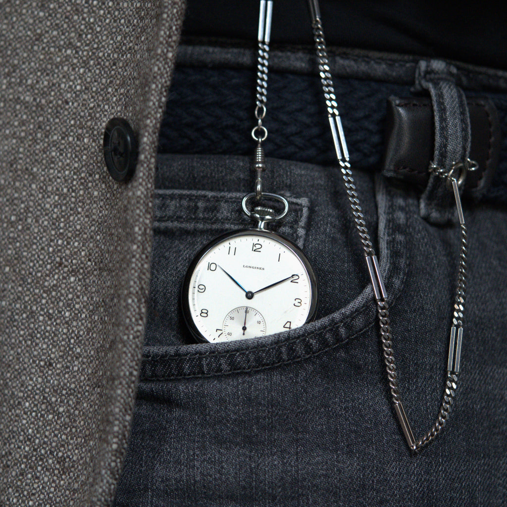 1940 Longines Slim Art Deco Steel Open Face Pocket Watch - Calibre 37 ...