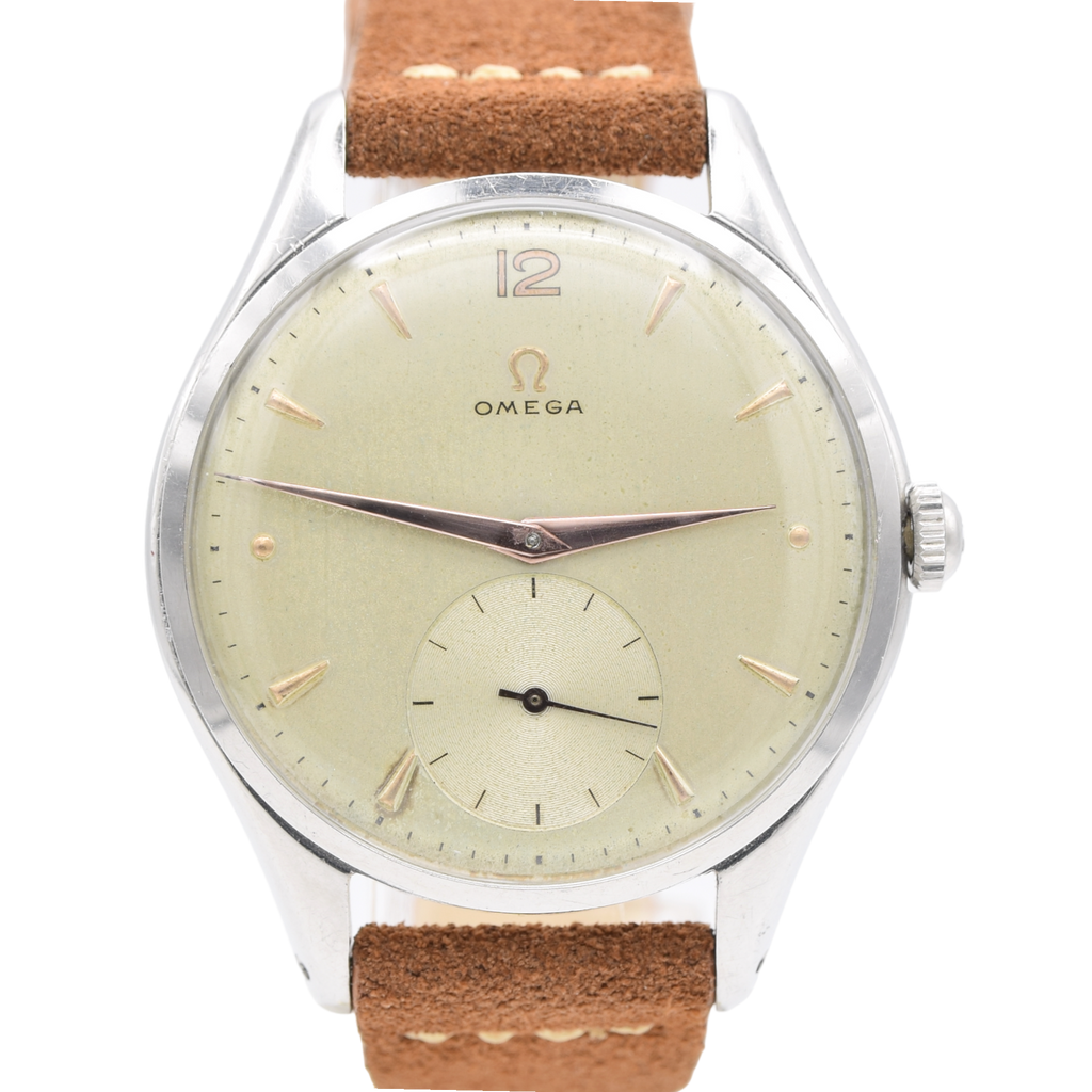 1950 Omega large Jumbo watch with Mixed Arabic Dial and Sub Seconds Mo ...