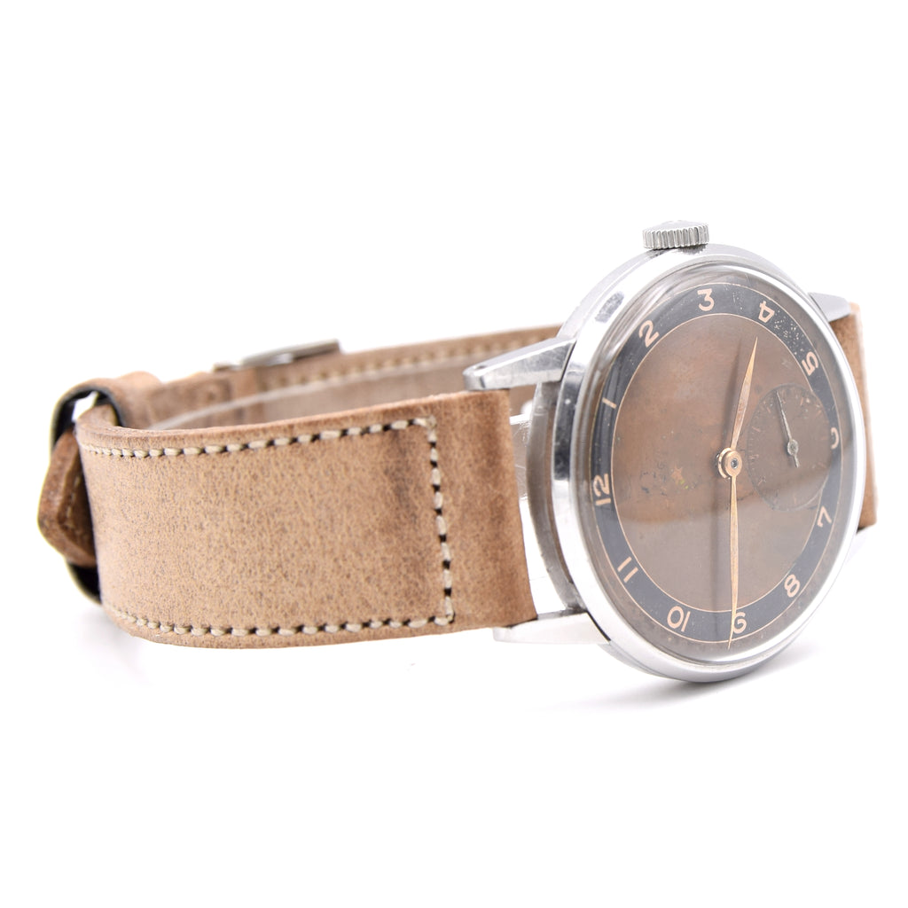 1939 Rare Omega 'Teddington' Red Star with Two Tone Radial Dial Model ...