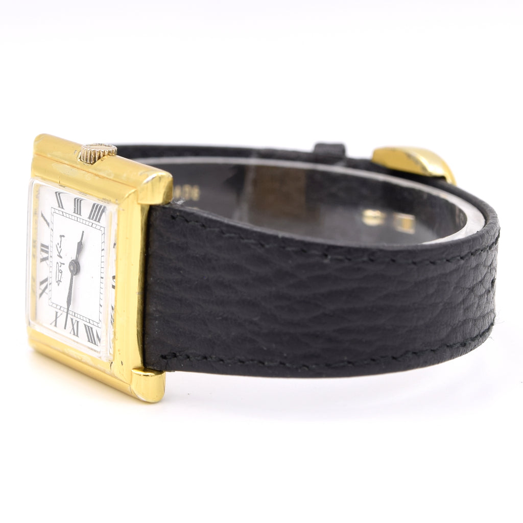 1975 Designer RoyKing square Tank watch 925 Sterling silver / gilt Man ...