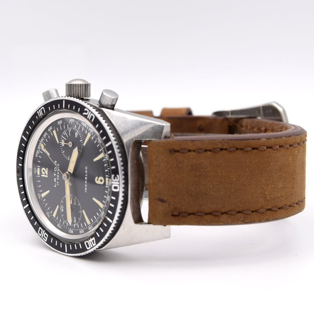 1960s Rare Lator Chronograph Dive Style Watch with stunning original B ...