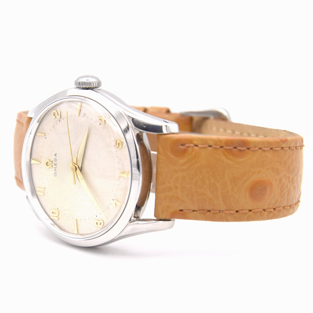 1950 Omega 36mm Model 2639 stunning honeycomb dial Stainless Steel Scr ...