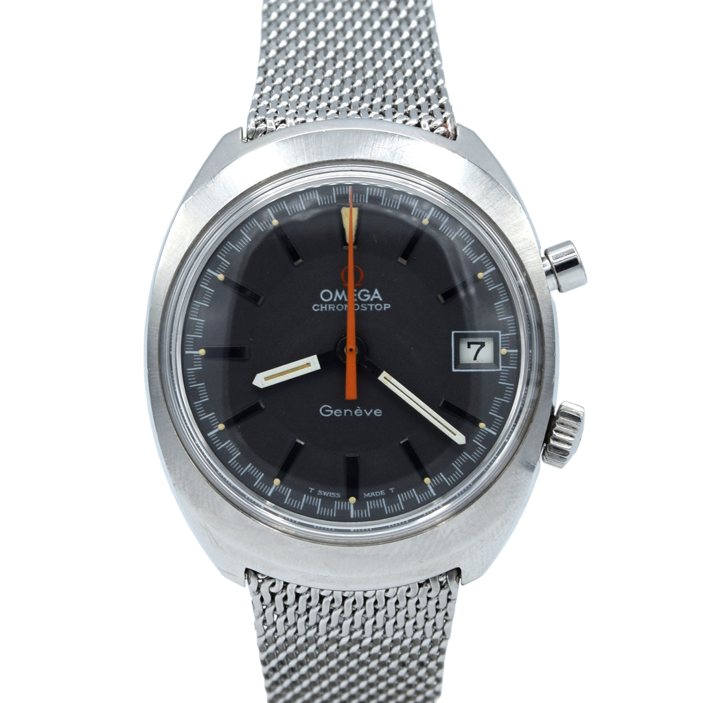 1969 Omega Chronostop Genéve Date Model 146.009 with Grey Sloped Dial ...