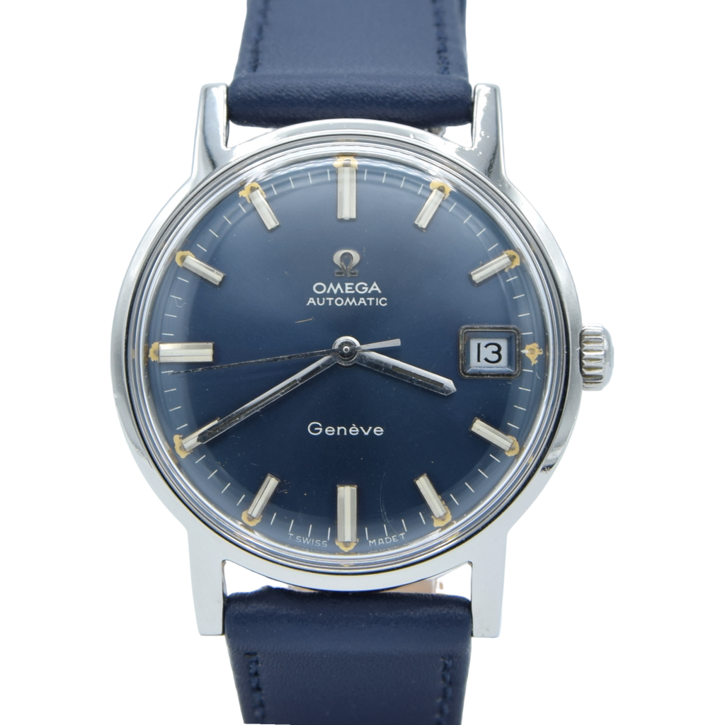 1969 Omega Geneve Automatic Date Model 166.070 with Stunning Rare Elec ...