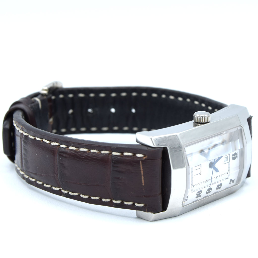 1990s Alfred Dunhill 'Facet' swiss quartz Date Wristwatch with White D ...