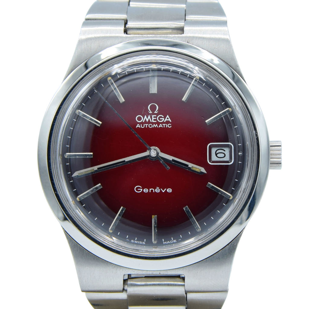 1975 Omega Genève Automatic Date Stainless Steel bracelet watch Model ...
