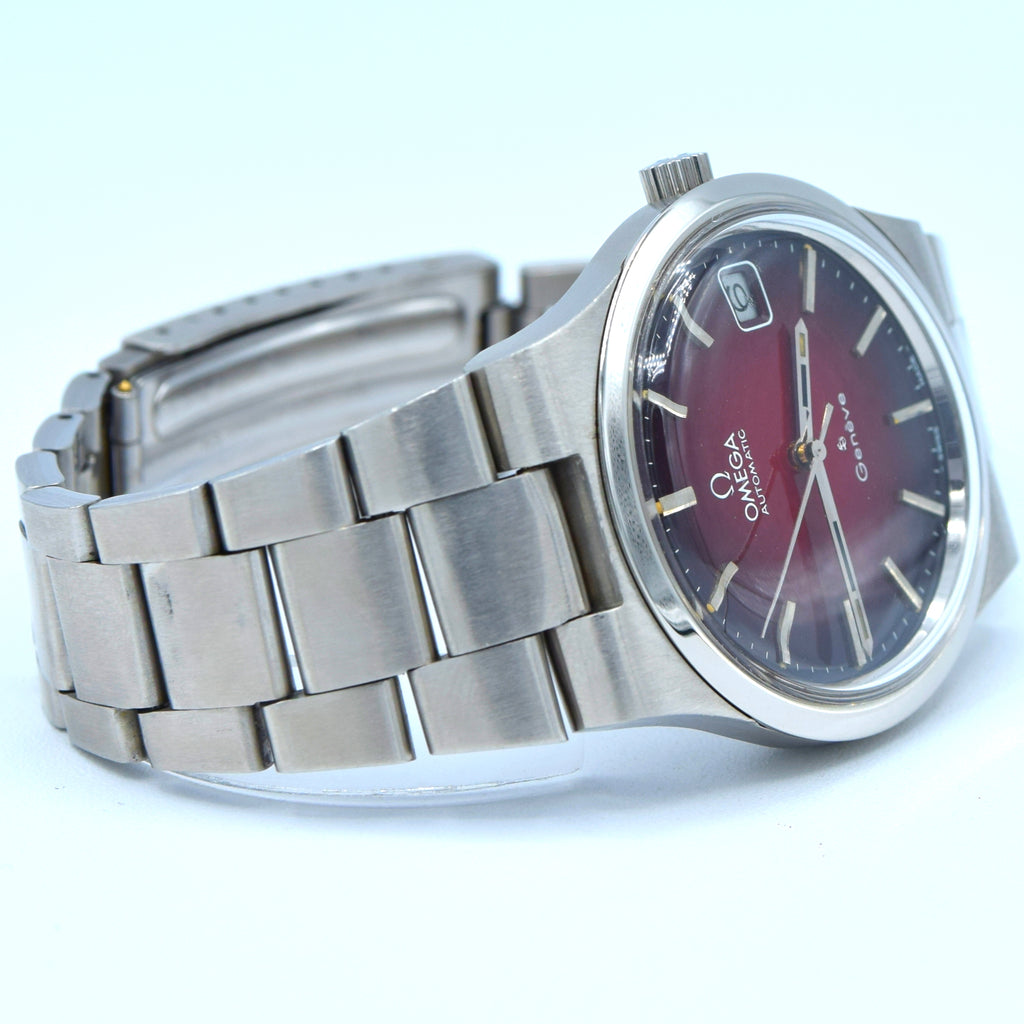 1975 Omega Genève Automatic Date Stainless Steel bracelet watch Model ...