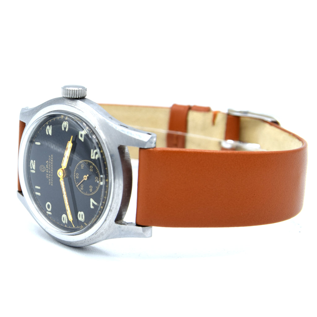 1940s Swiss Sigma military style wristwatch with stunning original glo ...