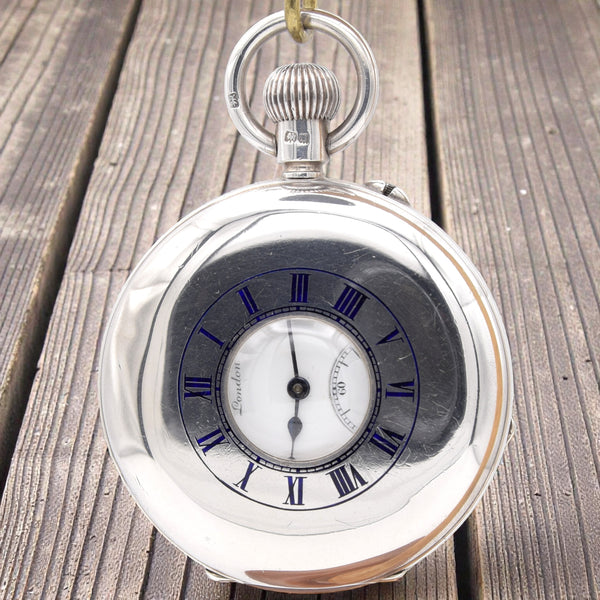 1907 J.W. Benson of London Solid Silver Half Hunter Pocket Watch - Bes ...