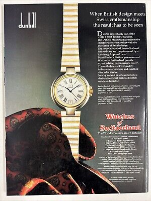 1980s Alfred Dunhill Millennium Mid-Size Watch - Gold Tone and Steel ...