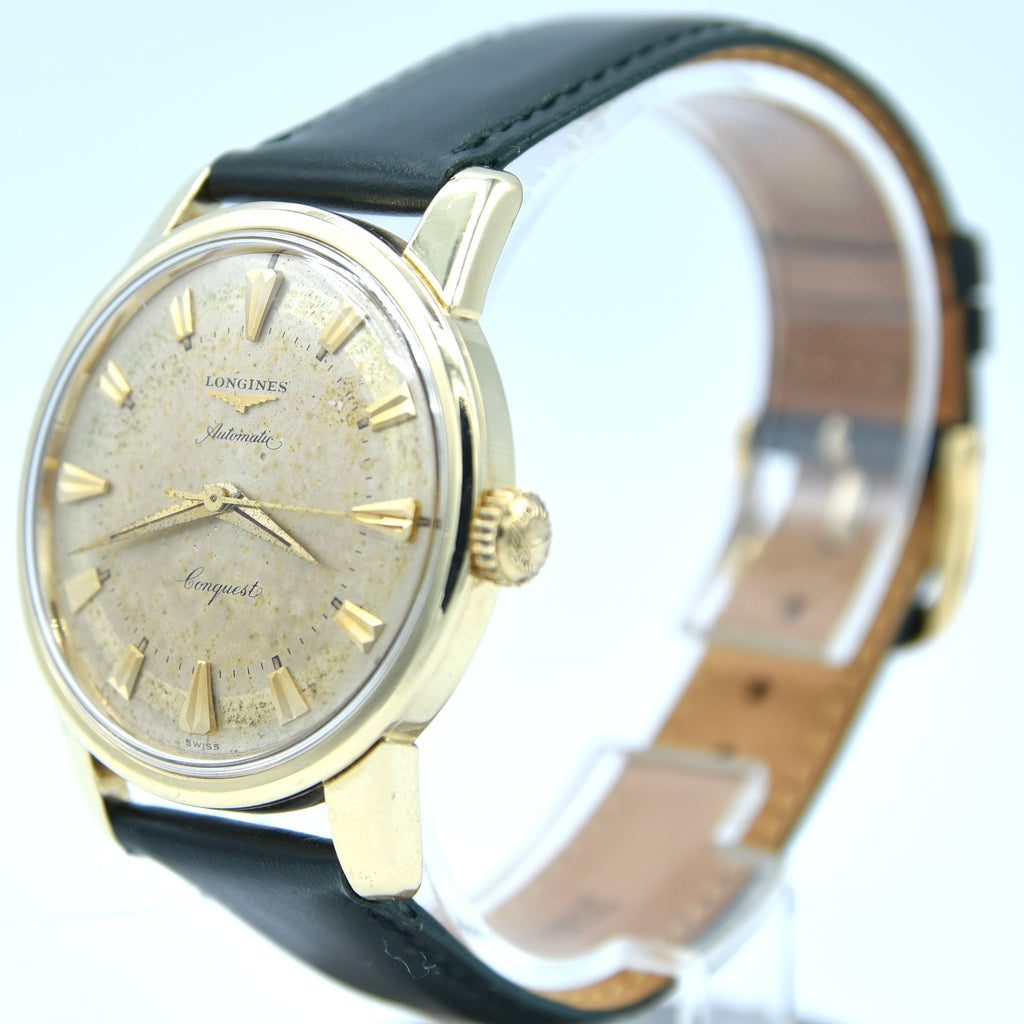 1959 Longines Conquest Automatic Model 9000 with Patina Dial in Gold C ...