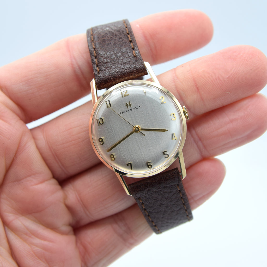 1971 Hamilton Dress Watch with Silvered Dial and Arabic Numerals in So ...