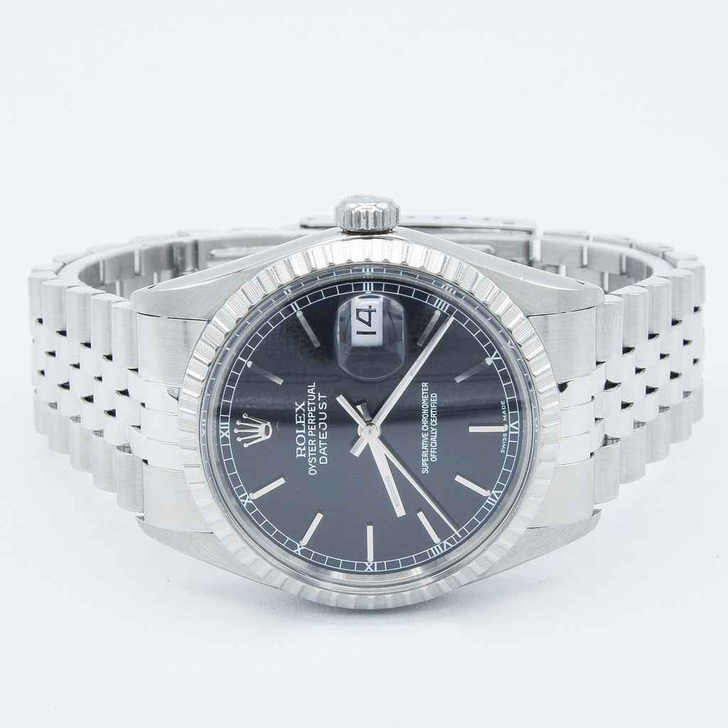 1979 Stunning Rolex Steel Oyster Perpetual Datejust Engine Turned Beze ...