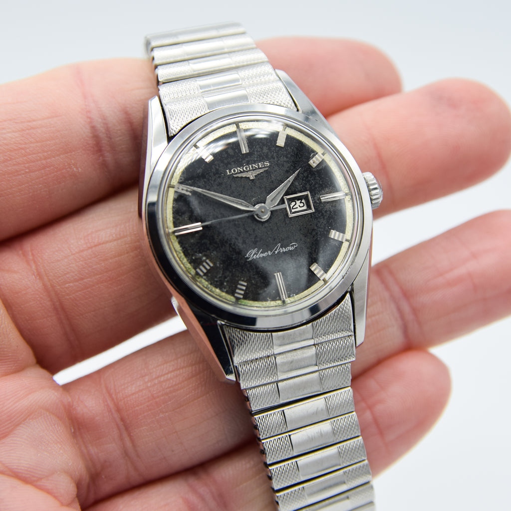 1958 Longines Silver Arrow Model 9104 with Tropicalised Black Dial in ...