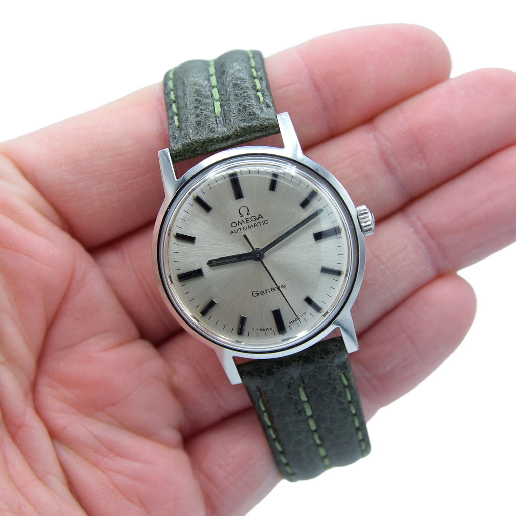 1971 Omega Genève Automatic with Satin Silver Sunburst Dial and Onyx I ...